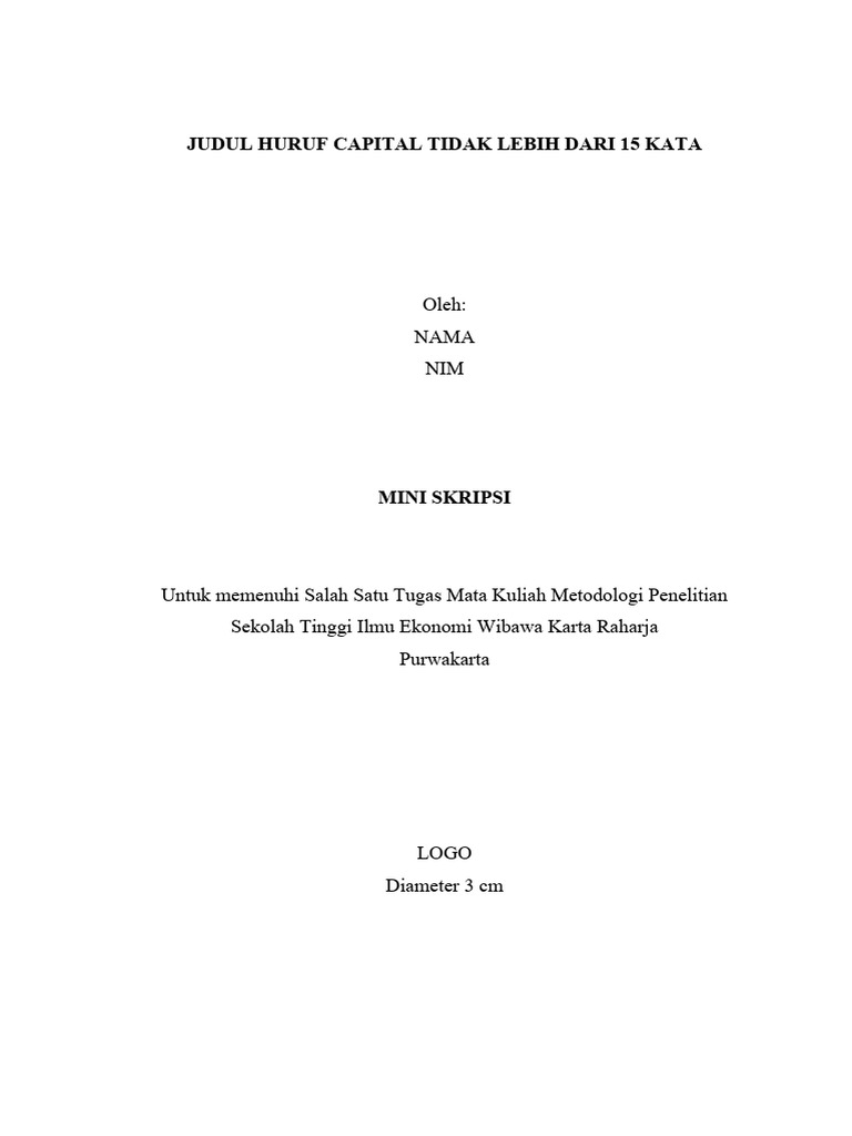 Contoh Mini Skripsi Kualitatif | PDF