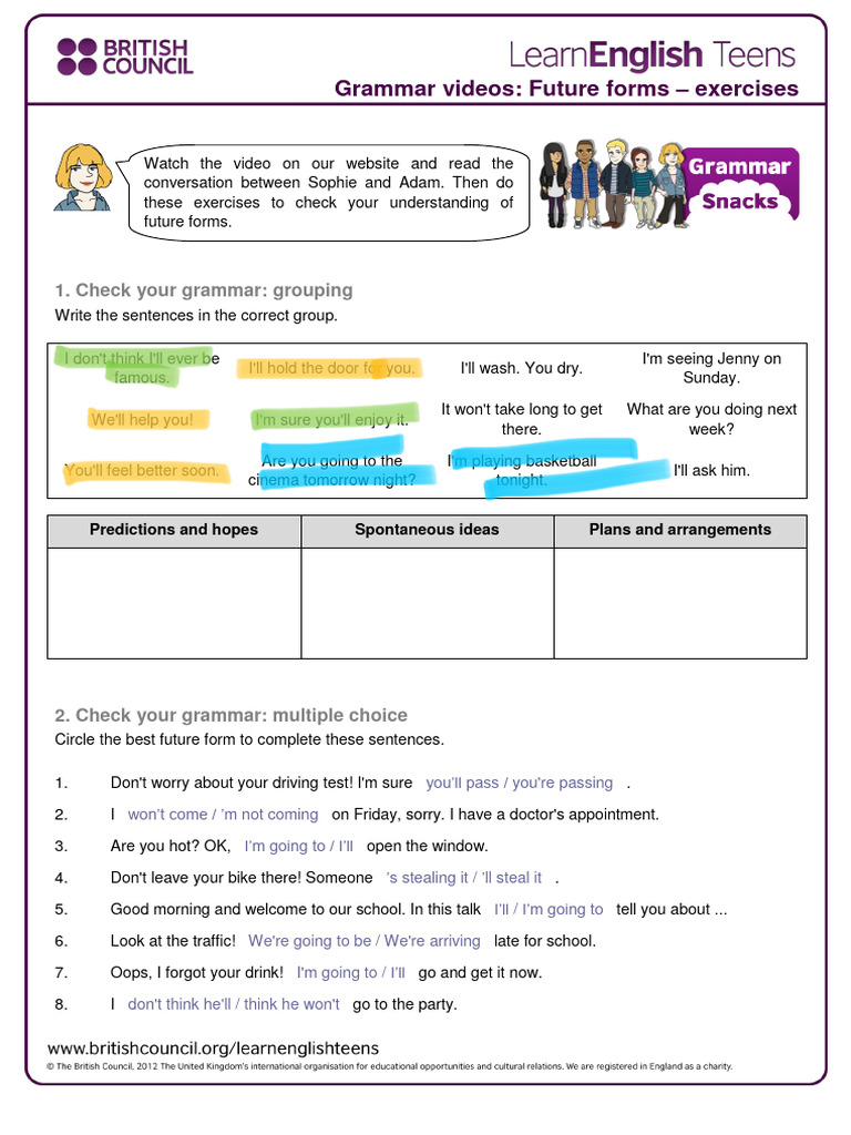 Gs Future Forms - Exercises | PDF | Self-Improvement