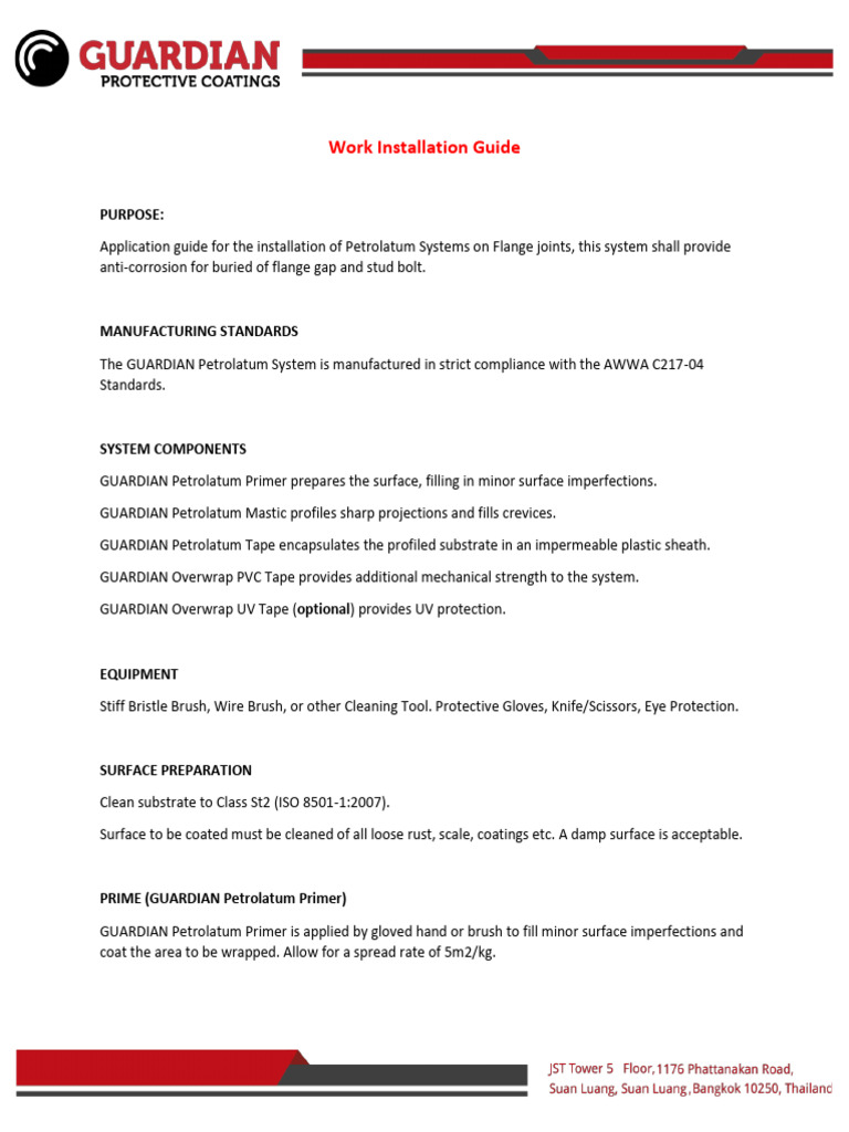 Guardian Work Installation Guide for Flange and Stud Bolt Comment | PDF
