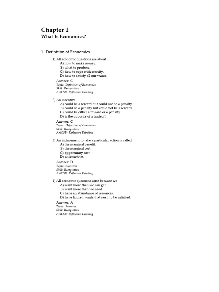 Understanding Economics and Scarcity | PDF | Political Economy ...