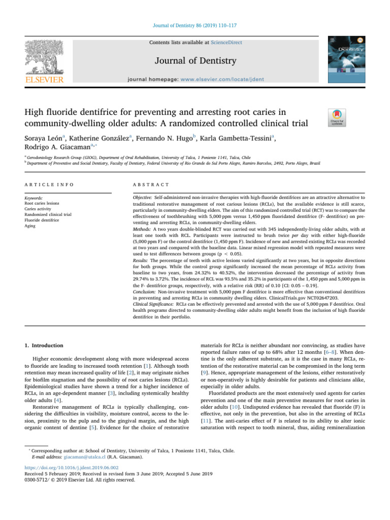 10 1016@j Jdent 2019 06 002 | PDF | Dentistry | Health Sciences