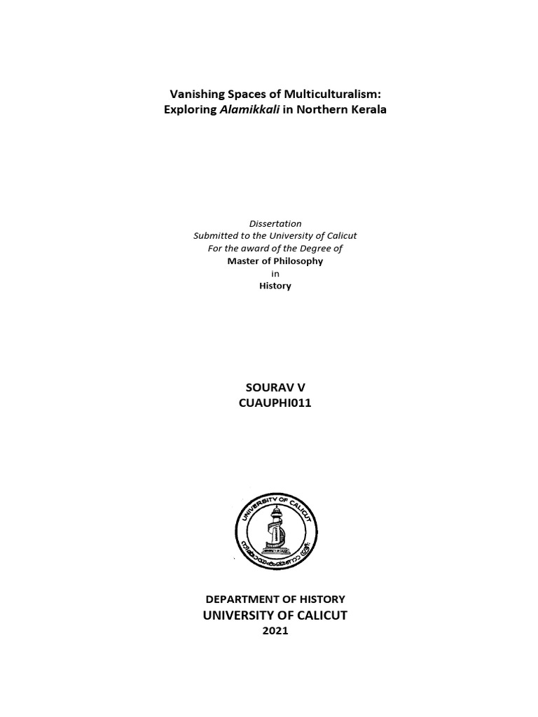 Mphil Dissertation Final-4 Compressed | Download Free PDF | Kerala