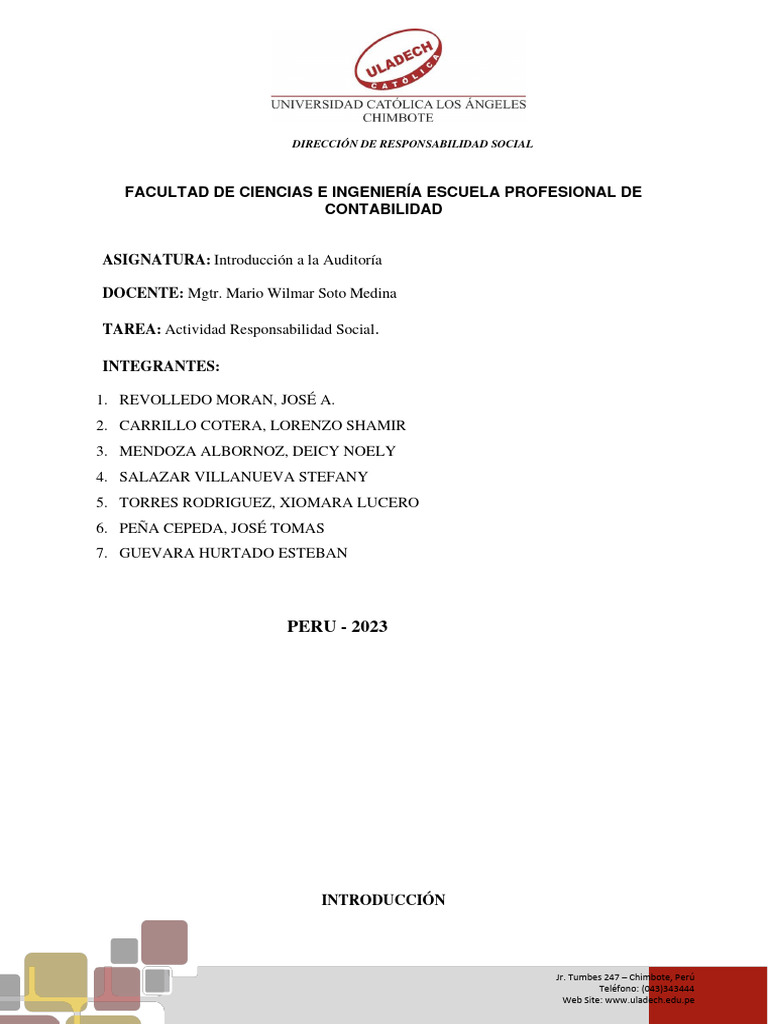 Orientación Pedagógica Asíncrona N 14 - Actividad Responsabilidad Social | PDF | Tarjeta de ...