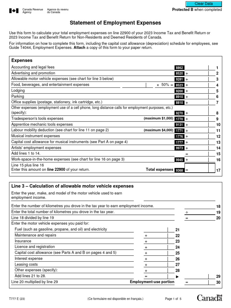 T777 Employment Expenses Guide 2023 | PDF | Expense | Tax Deduction