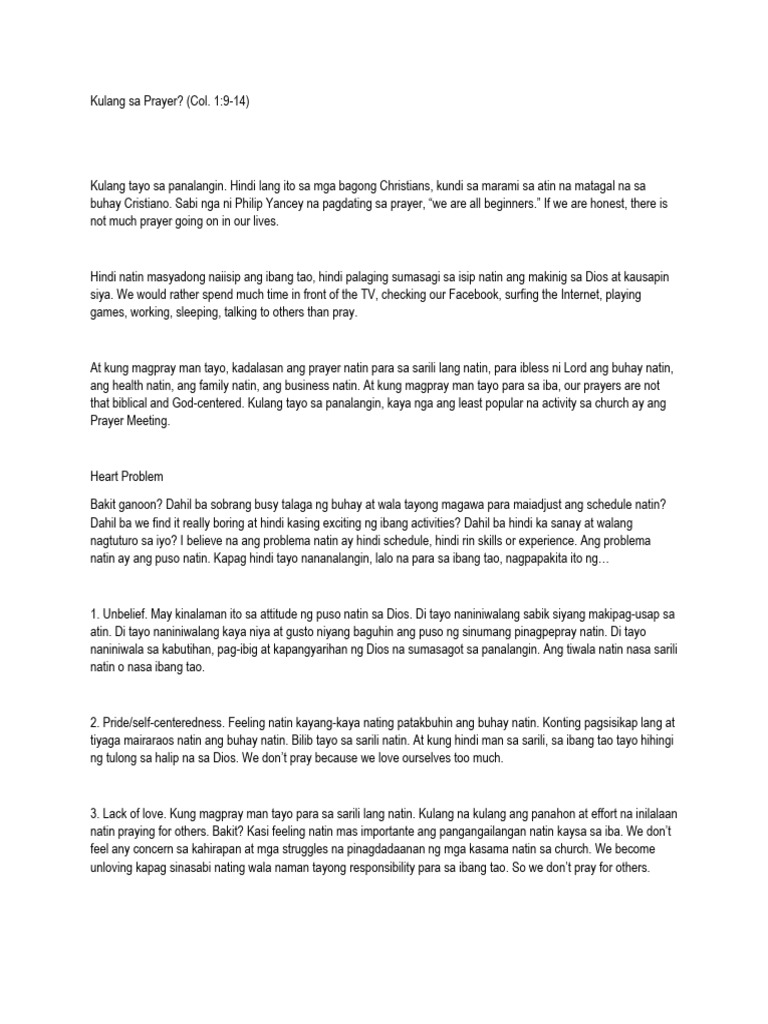 Kulang Sa Prayer | PDF