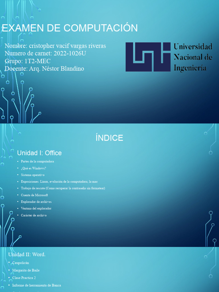 Examen De Computacion Pdf Circuito Integrado Sistema Operativo