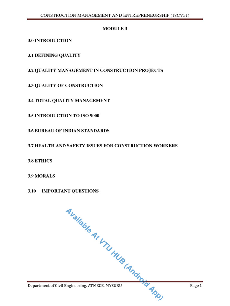 Construction management | PDF | Quality Assurance | Quality Management