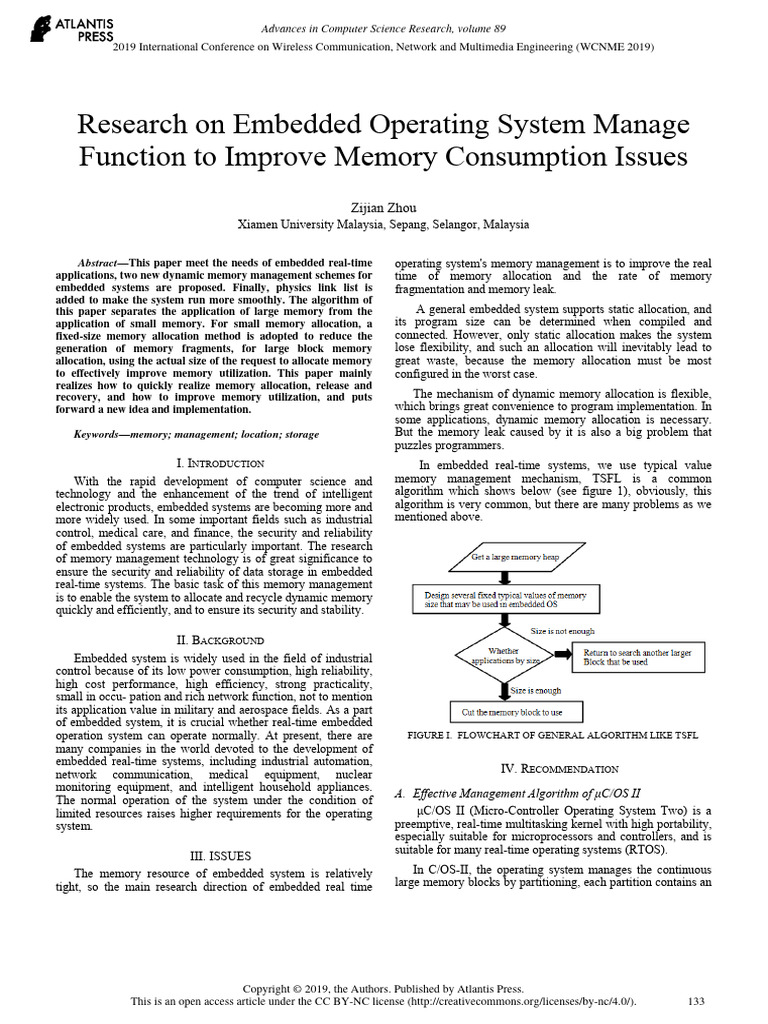 Research On Embedded Operating System Manage Function To Improve Memory Consumption Issues | PDF ...