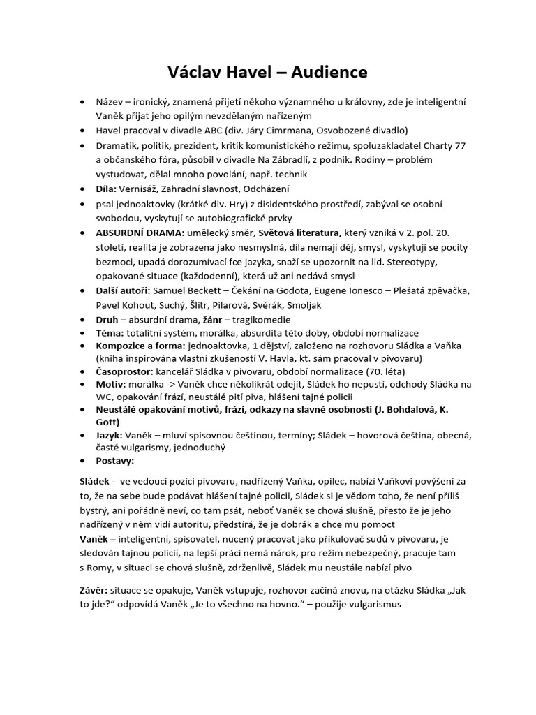 Václav Havel Audience | PDF