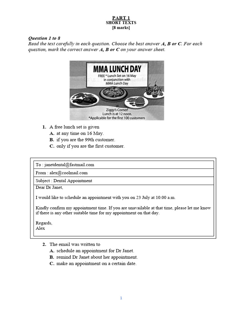 Exam Paper 1-Form3 | PDF | Korean Language | Singing
