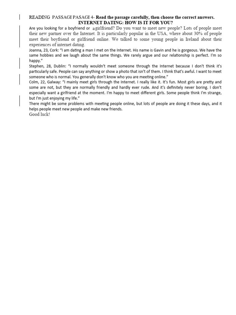 Reading Passagepasage 5 | PDF