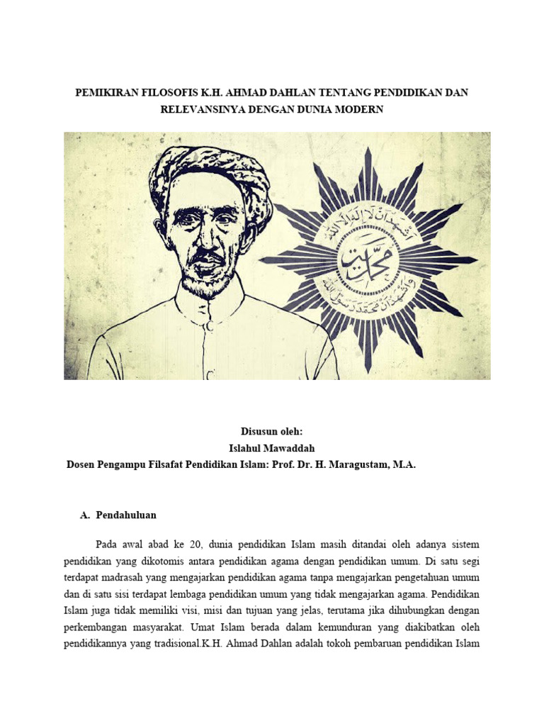 Pemikiran Pendidikan Kh. Ahmad Dahlan | PDF | Ilmu Sosial | Sejarah