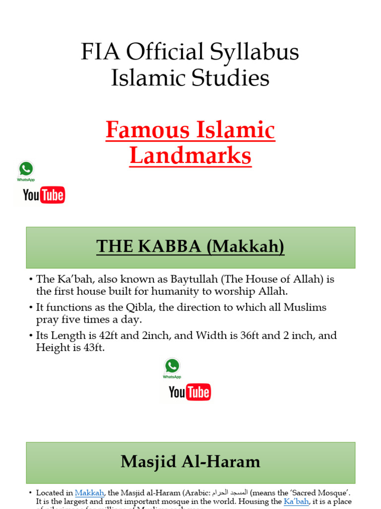 Famous Islamic Land Marks | PDF | Hajj | Mosque