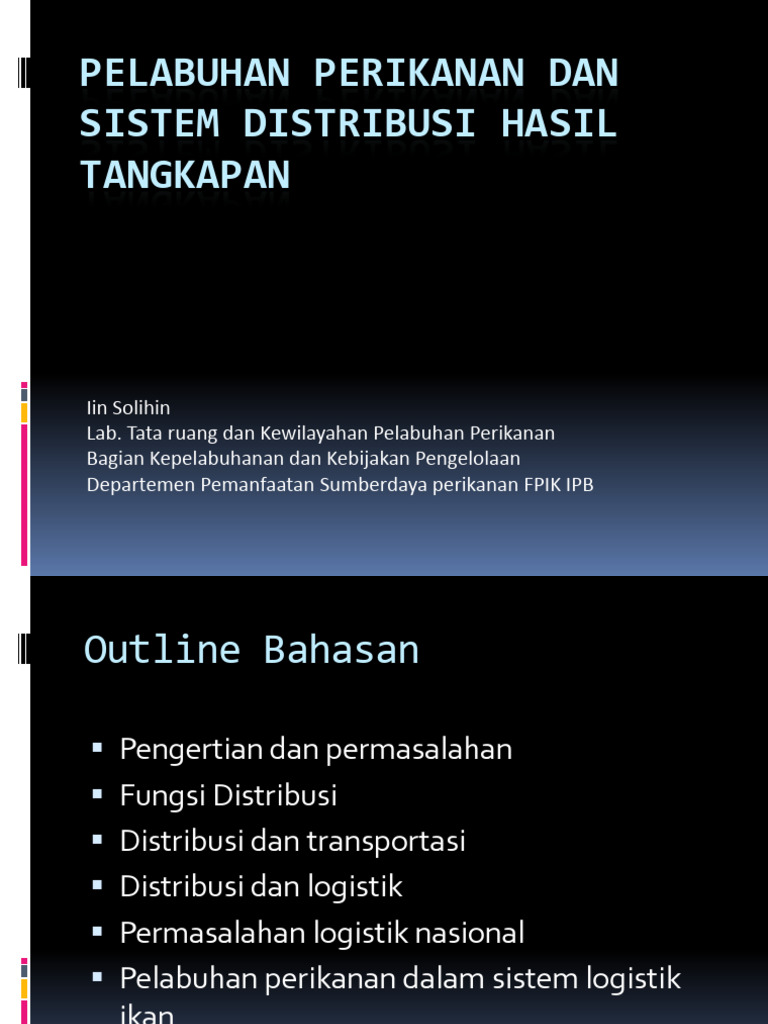 Logistik Pelabuhan Perikanan | PDF