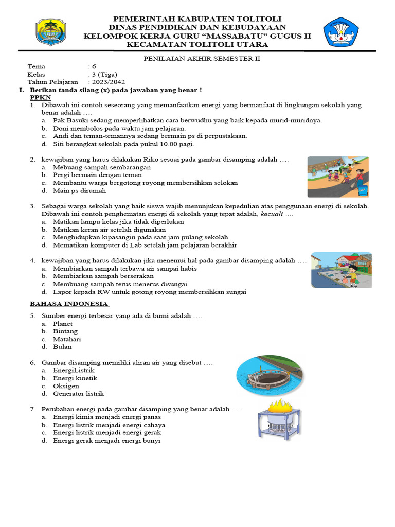 Soal Tema 6 KLS 3 | PDF