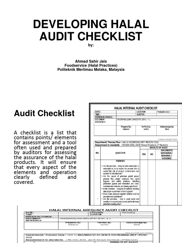 Developing Halal Audit Checklist | PDF | Audit