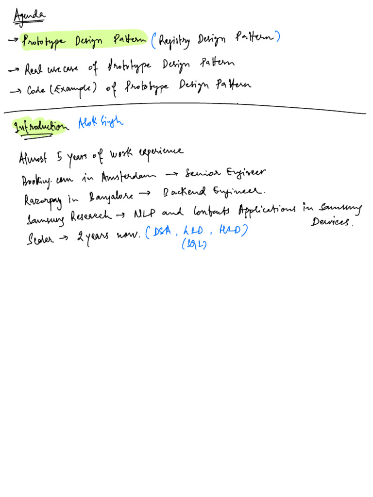 Prototype and Registry Design Pattern Notes by Udhayakumar | PDF ...