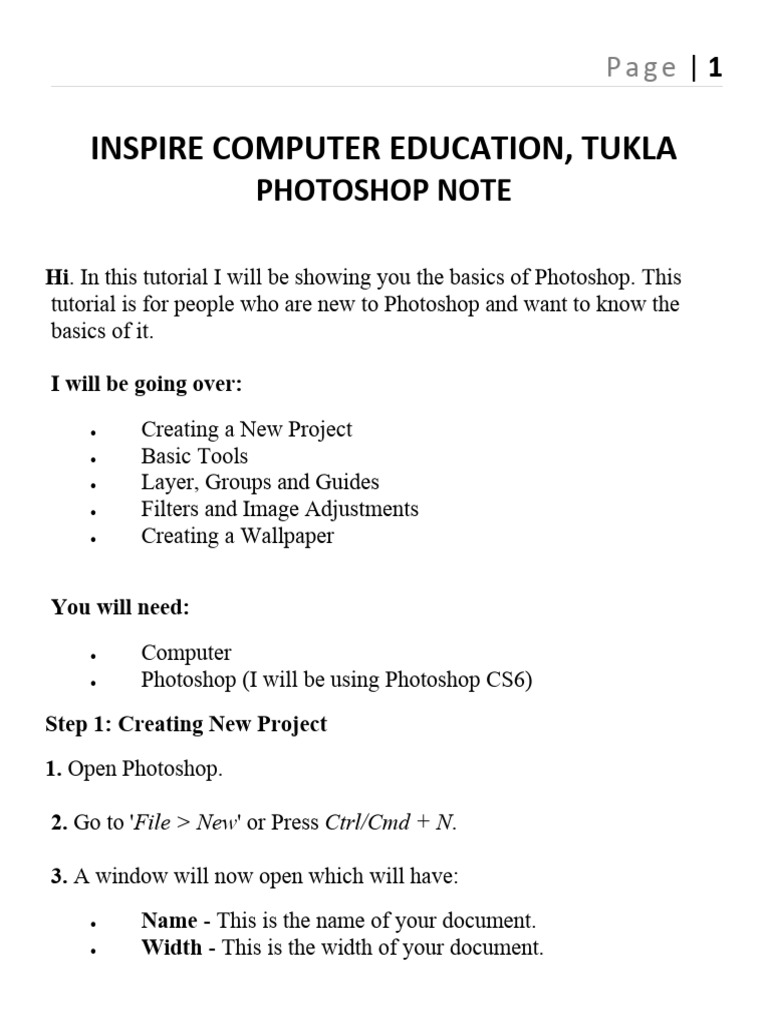 Photoshop Note | Download Free PDF | Adobe Photoshop