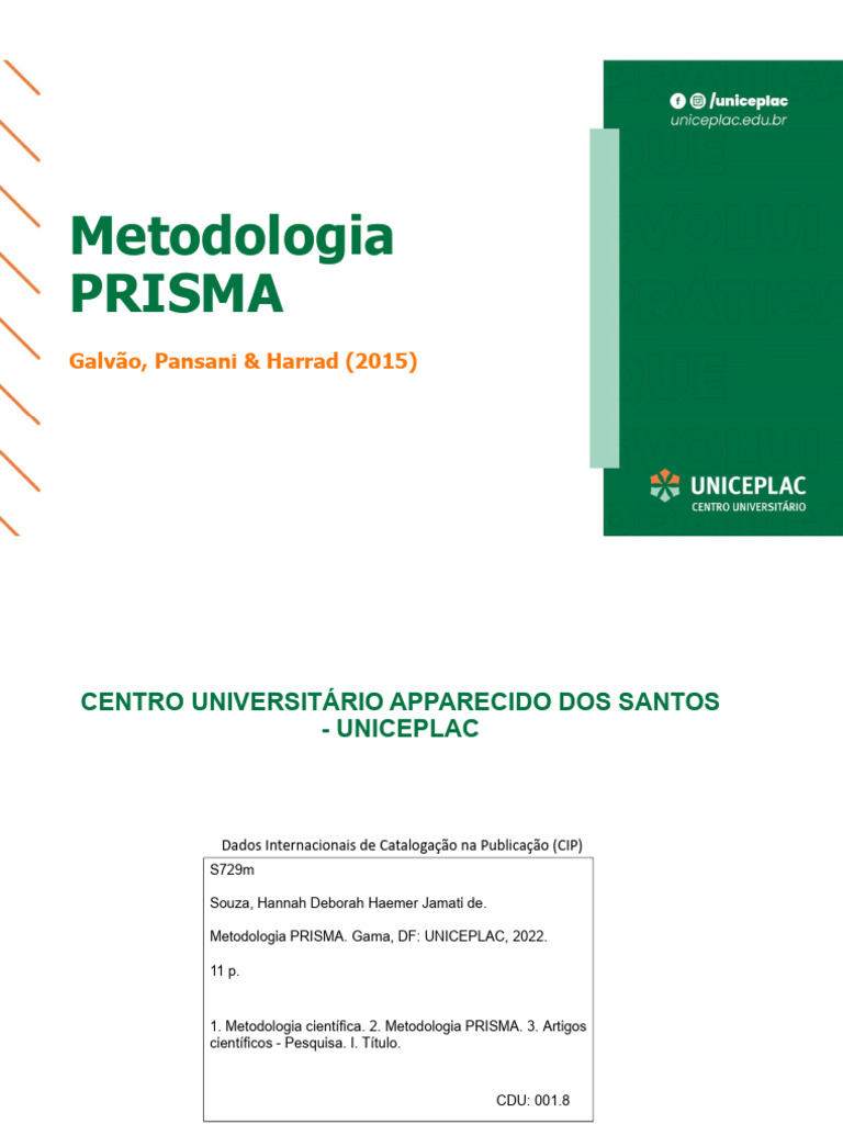 Metodologia PRISMA | PDF | Análise sistemática | Método científico