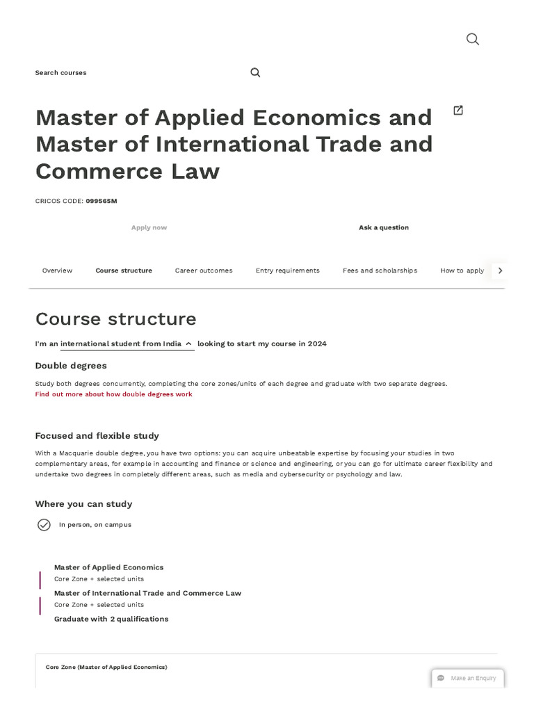 Master of Applied Economics and Master of International Trade and ...