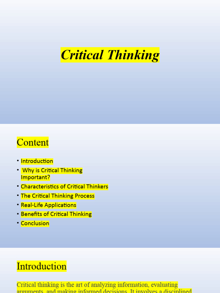 Critical Thinking (1) | Download Free PDF | Critical Thinking | Thought