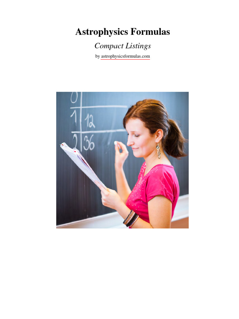 Astrophysics Formulas Guide | PDF | Orbit | Gases