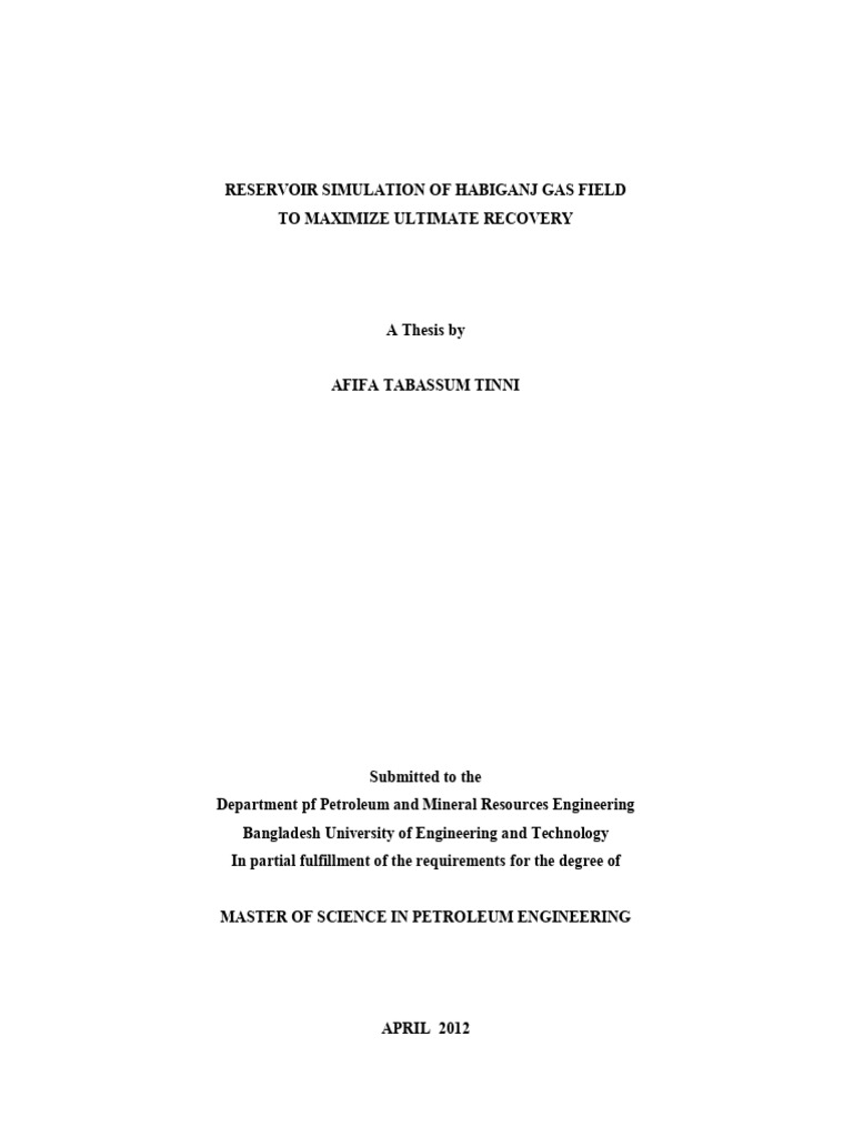 Full Thesis | PDF | Petroleum Reservoir | Differential Equations