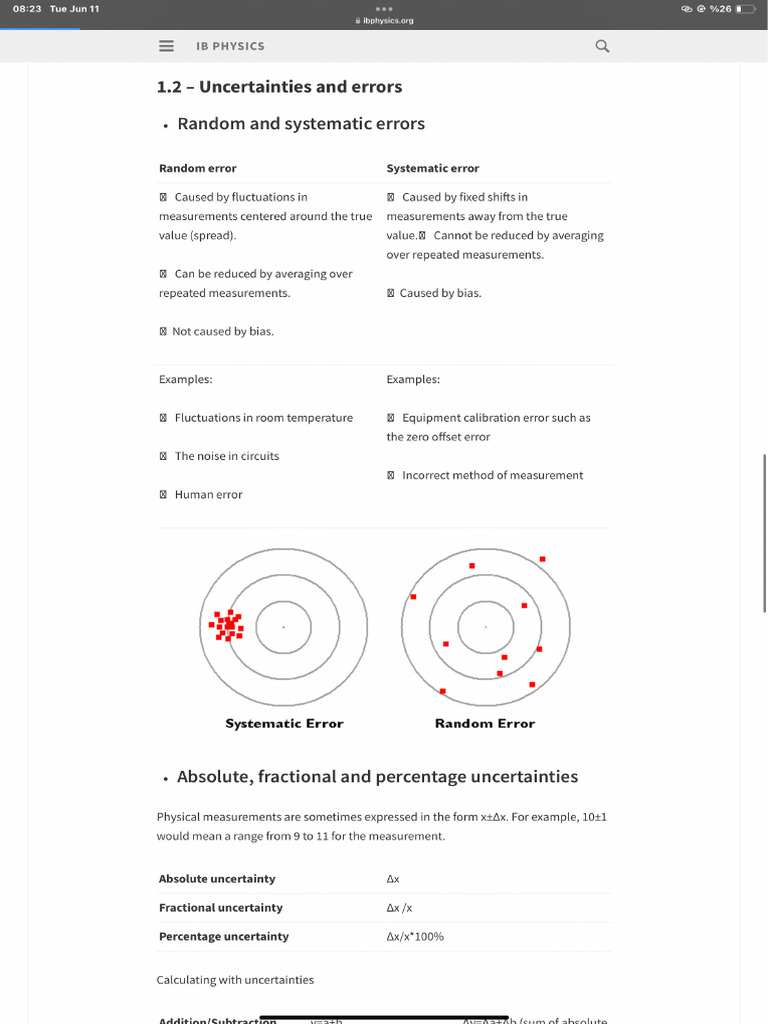 Uncertainties and Errors | PDF