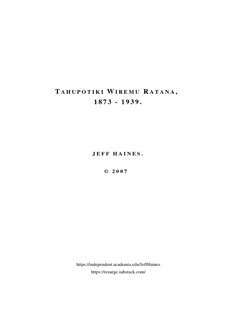 Tahupotiki Wiremu Ratana: Legacy & Influence | PDF | Māori | New Zealand