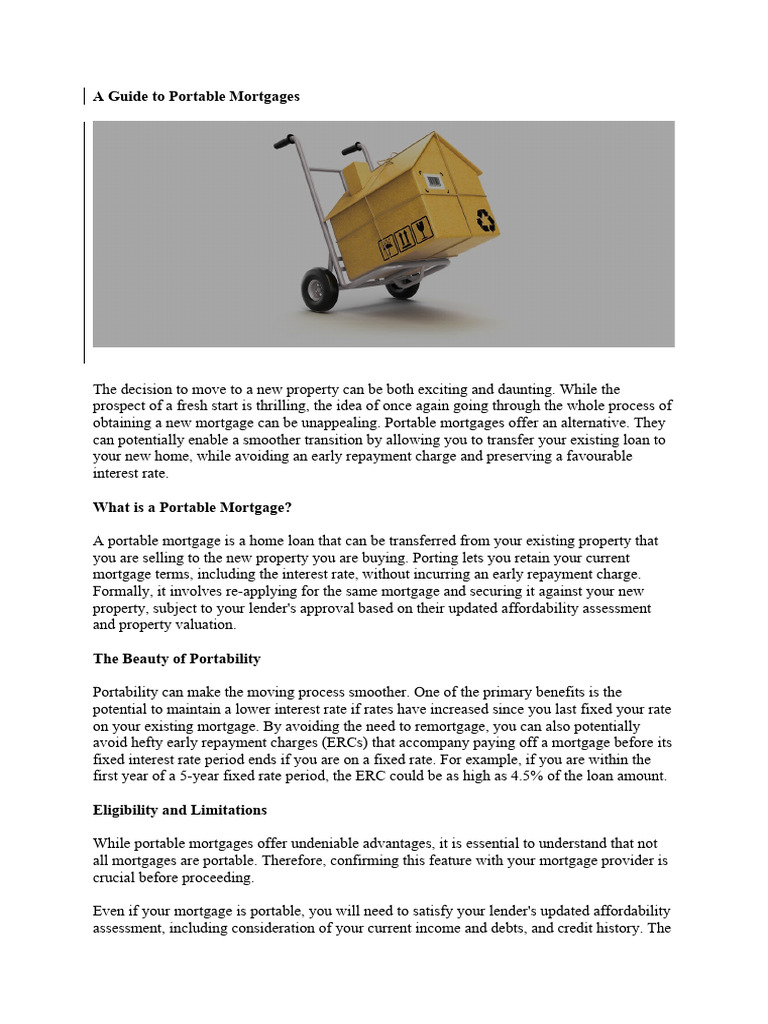 A Guide To Portable Mortgages - v2 | PDF | Mortgages | Loans