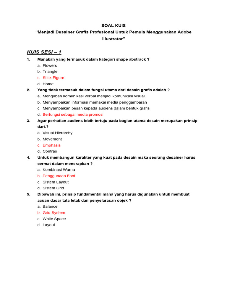 Kuis Semua Sesi | PDF