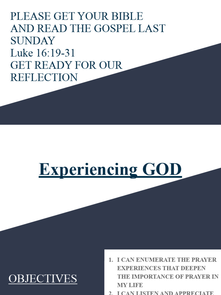 Experiencing GOD | PDF | Prayer | Religious Belief And Doctrine