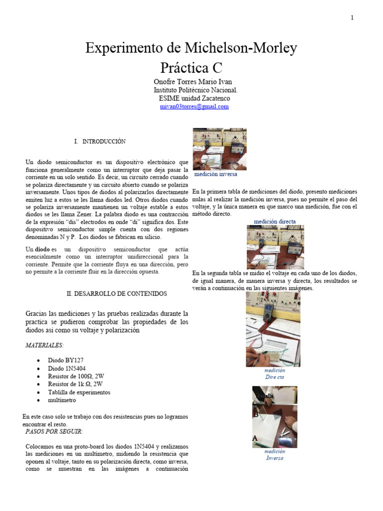 Prac 01 | PDF | Diodo | Ingeniería Informática