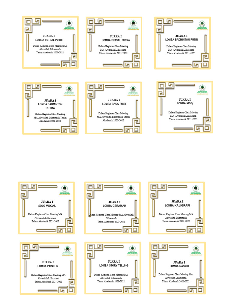 Design Label Piala | PDF