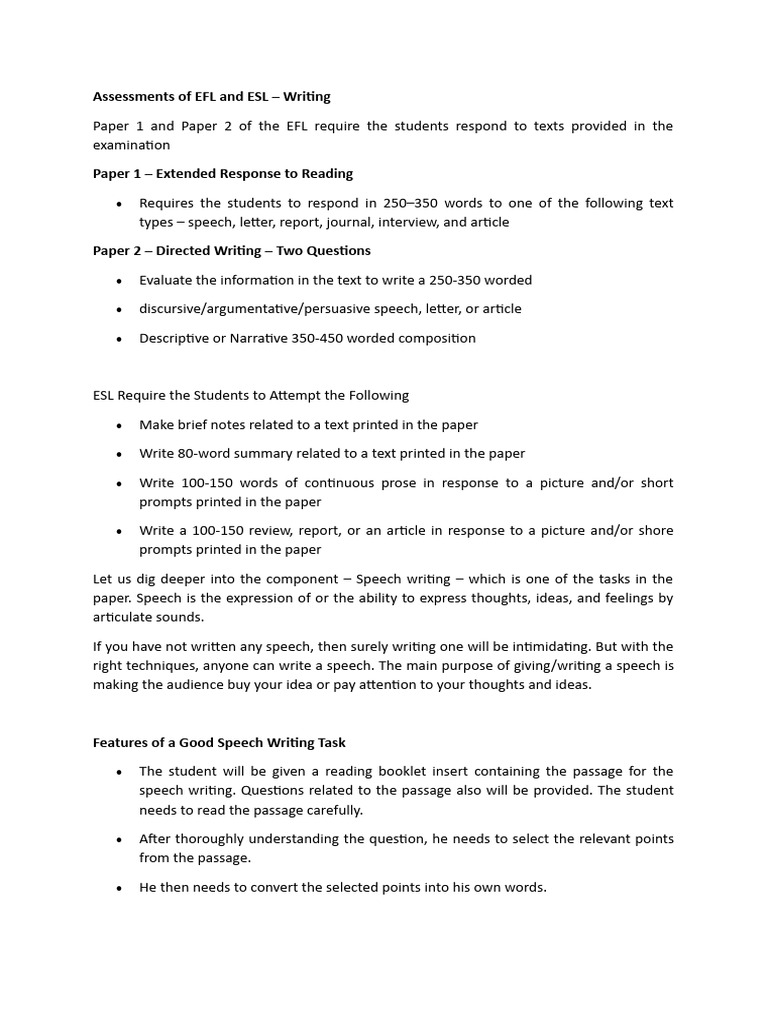 Assessments of EFL and ESL | PDF | English As A Second Or Foreign ...