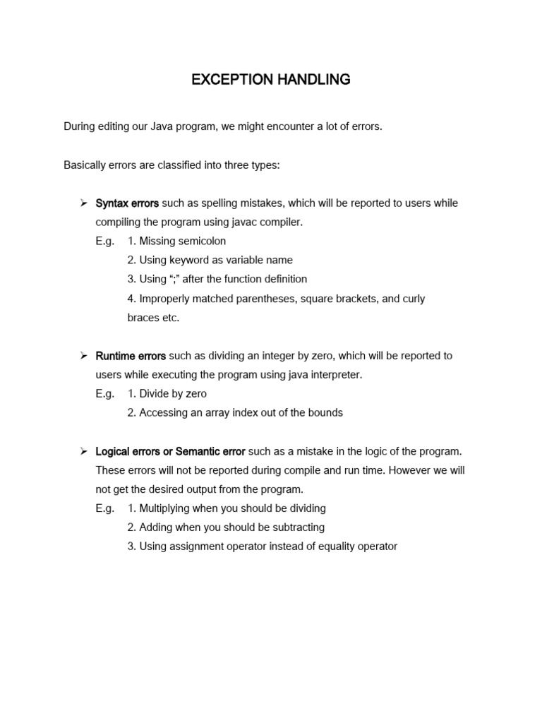 Chapter9 Exceptionhandling Pdf Computer Program Programming 