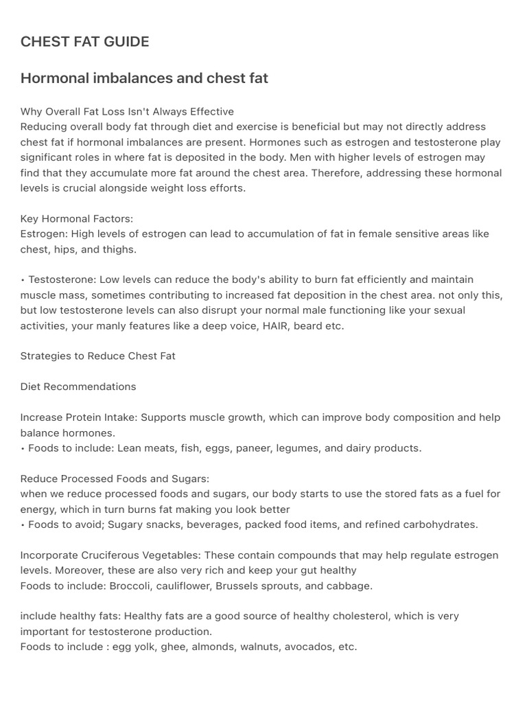 Chest Fat Guide | Download Free PDF | Fat | Dieting