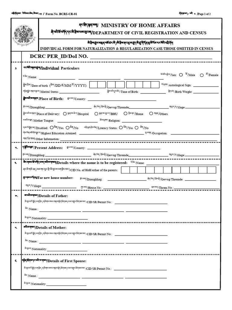 Individual Form For Naturalization Dessup | PDF