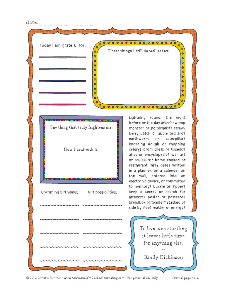 Journal Page 2 - Colourful | PDF