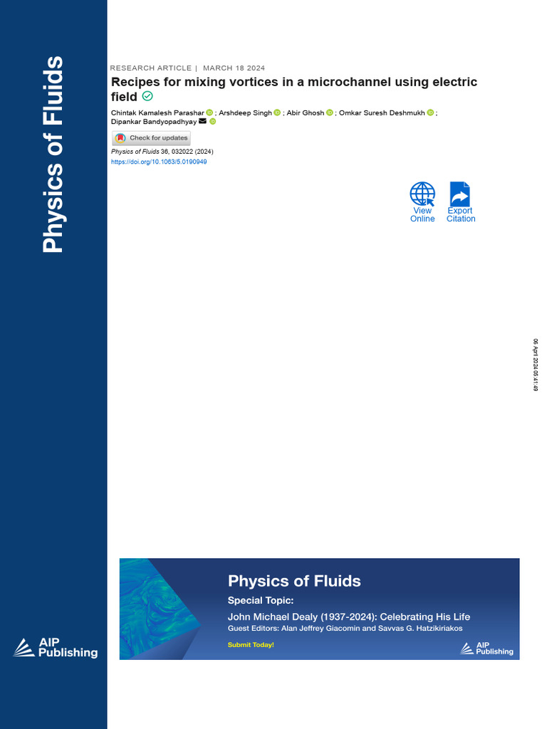 Physics of Fluid | Download Free PDF | Fluid Dynamics | Dielectric