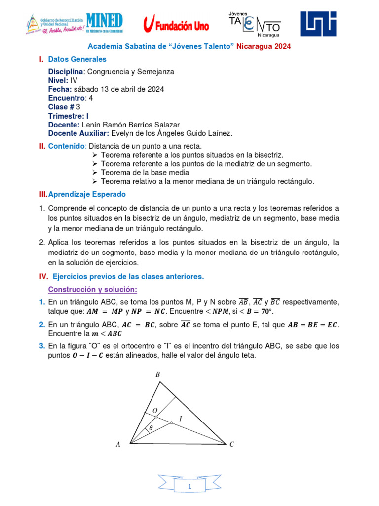 Clase # 3 C y S - I (Revisada) | Descargar gratis PDF | Triángulo | Formas geométricas