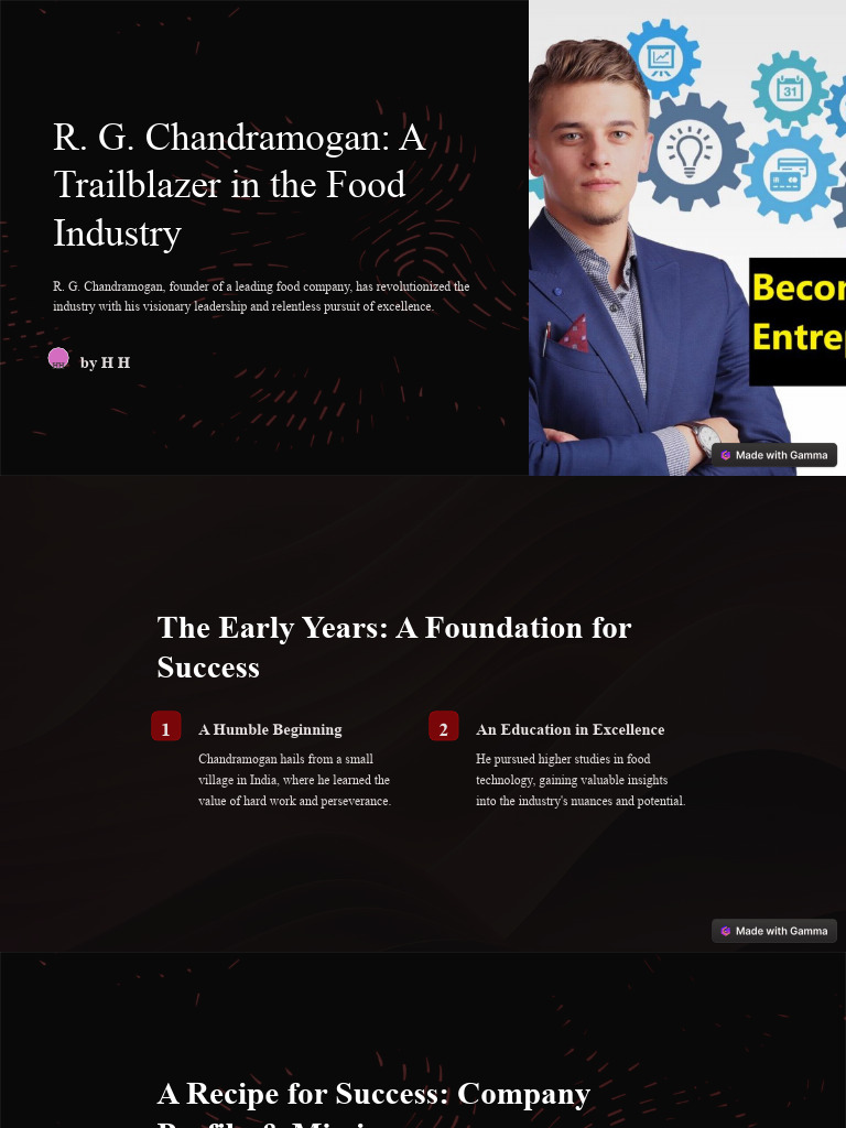R. G. Chandramogan: A Trailblazer in The Food Industry | PDF ...