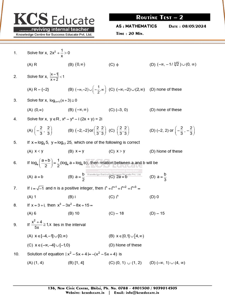 2.AS-RT Maths | PDF | Mathematical Concepts | Applied Mathematics