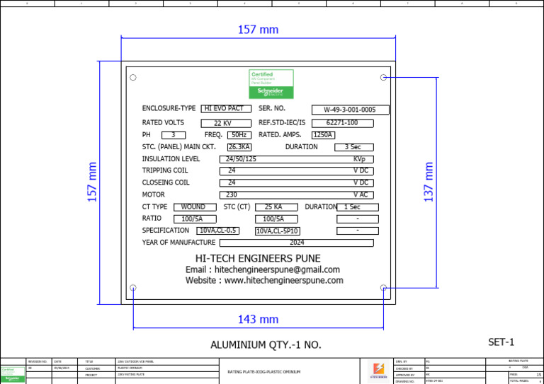 22KV RATING PLATE | PDF | Electrical Engineering | Electricity