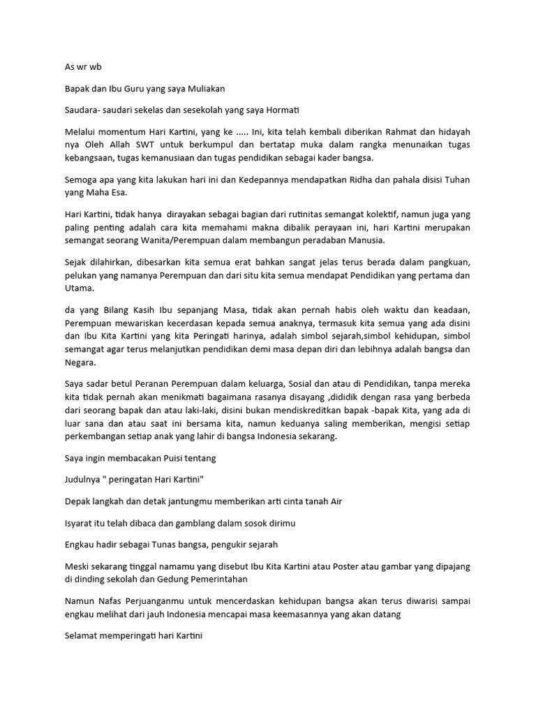 Contoh Pidato Siswa SD | PDF