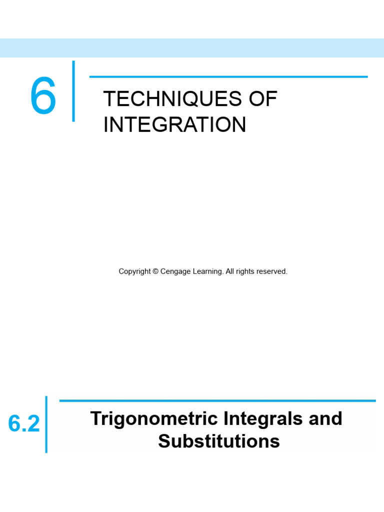 6.2 Trigonometric Integrals and Substitutions | PDF | Trigonometric ...