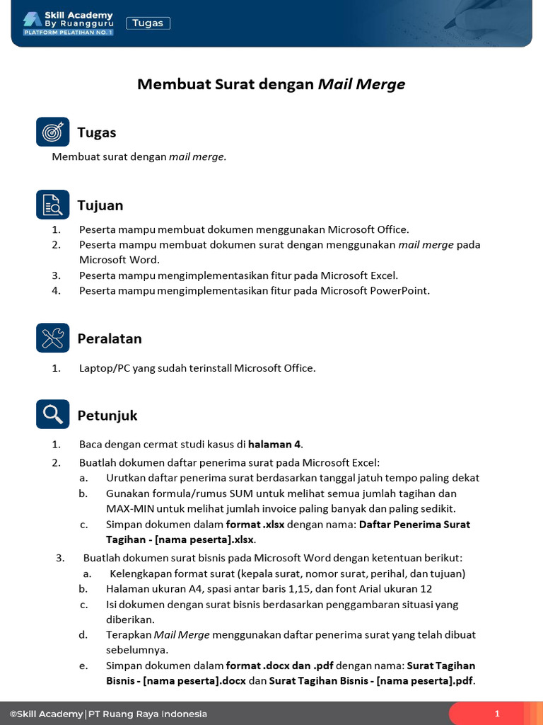 Membuat Surat Dengan Mail Merge - ST. UMMU KULSUM | PDF