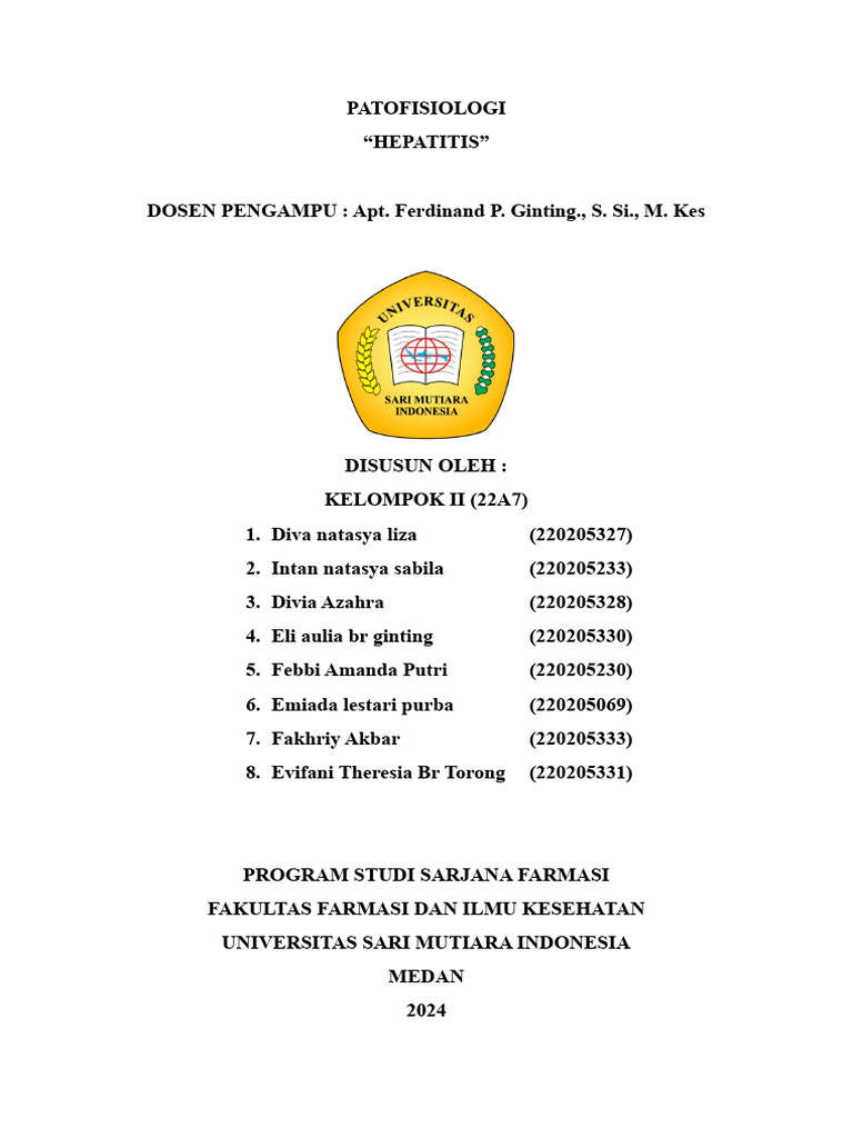 Makalah Hepatitis Patofisiologi Kel 2 | PDF
