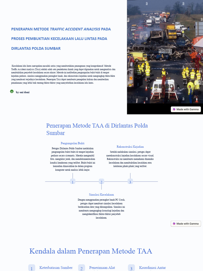 Penerapan Metode Traffic Accident Analysis Pada Proses Pembuktian Kecelakaan Lalu Lintas Pdf