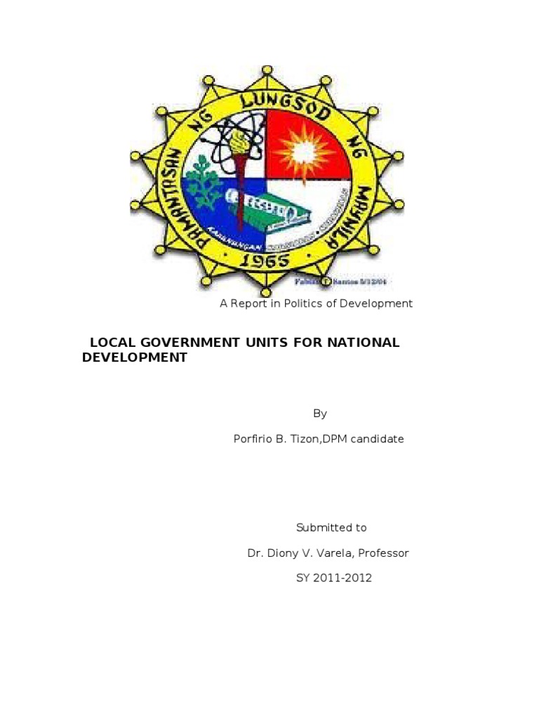 LGU A Report in Politics of Development | PDF | Governance ...